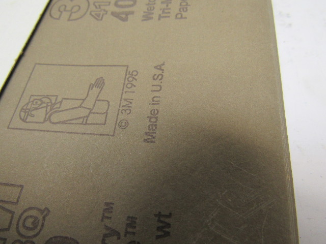 3M 02002 Wet Or Dry Abrasive Sandpaper 413Q 9" x 11" 400A Box Of 43 ...