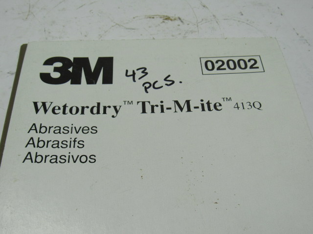 3M 02002 Wet Or Dry Abrasive Sandpaper 413Q 9" x 11" 400A Box Of 43 ...