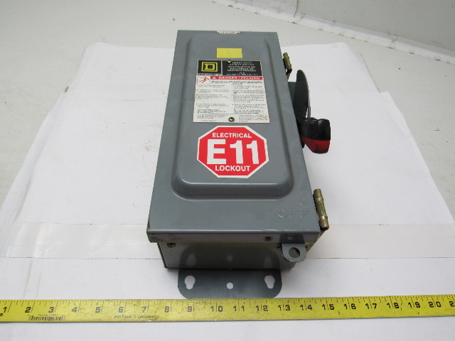 Square D HU361AWKEI Non-Fusible Disconnect Switch 30Amp 50/60HZ 3 Pole ...