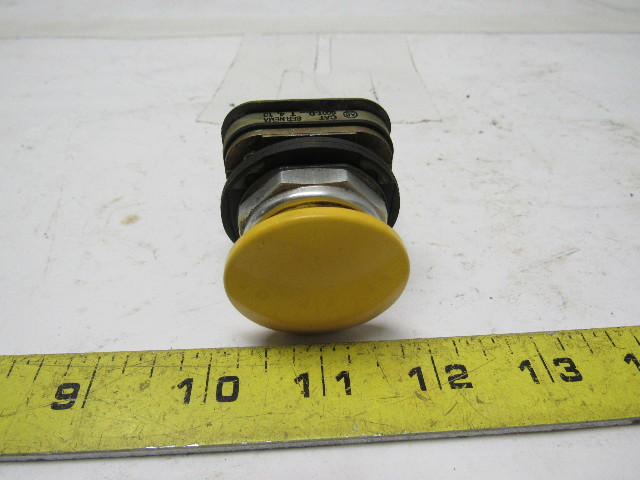 A-B Allen Bradley 800T-D Ser. T Yellow Mushroom Head Push Button Switch ...
