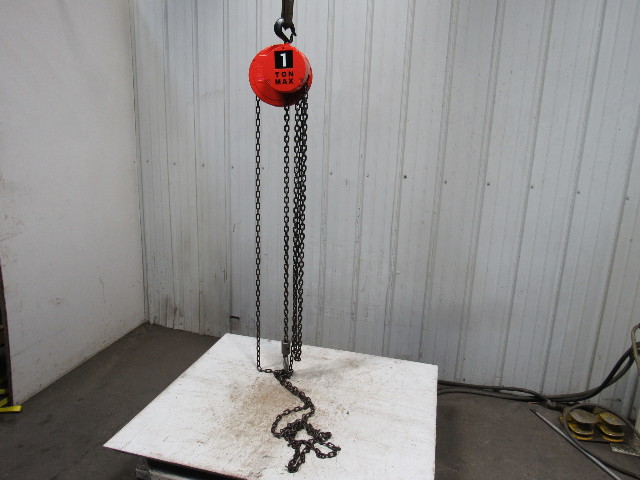 CM Model S 1 Ton Manual Chain Fall Hoist 12' Lift w/Load Limiter Tested ...