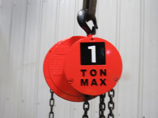 CM Model S 1 Ton Manual Chain Fall Hoist 12' Lift w/Load Limiter Tested ...