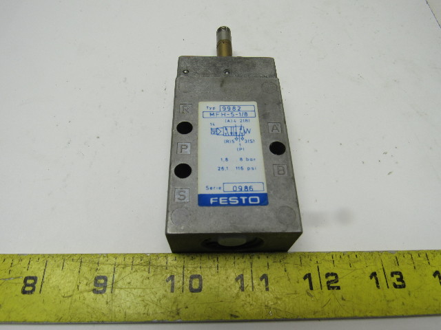 Festo MFH-5-1/8 Type 9982 5/2 Way Solenoid Operated Valve Body 1/8 ...