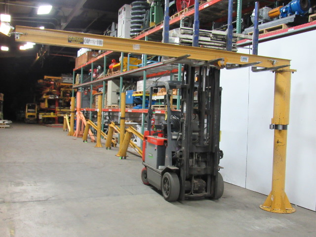 Comtrx 500lb Cap. 14' Span 8' Under Beam JIB Crane 360° Rotation Floor ...