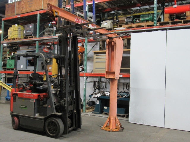 Abell 1000lb Cap. 10' Span 8' Under Beam JIB Crane 360° Rotation Floor ...