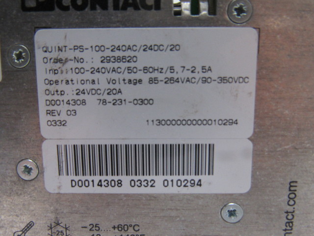 Phoenix Contact 2938620 QUINT-PS-100-240AC/24DC/20 Power Supply ...