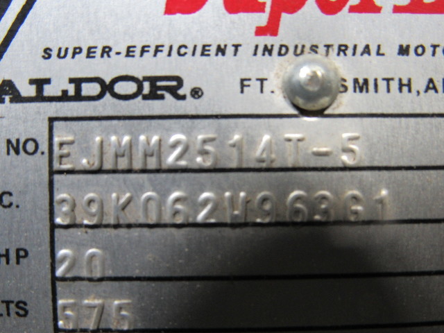 Baldor EJMM2514T-5 20Hp 3510RPM 575V 254JM AC Motor | Bullseye ...