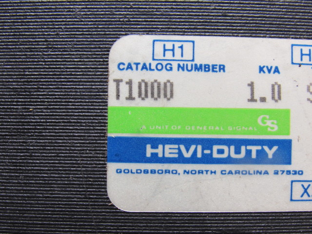 Hevi-Duty T1000 1KVA 220-480V Primary 110-120V Secondary Control ...