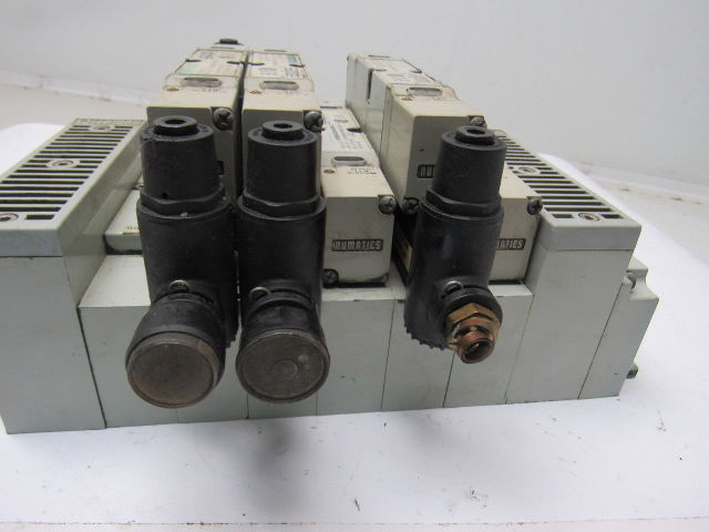 Numatics 122BB400M000061 Solenoid Op. 5 Valve Bank Manifold Regulated ...