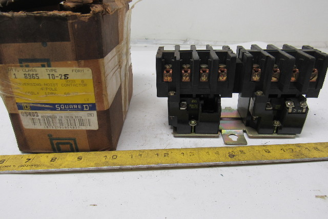 Square D Class 8965 Type TO-25 600V Ser B Reversing Hoist Contactor ...
