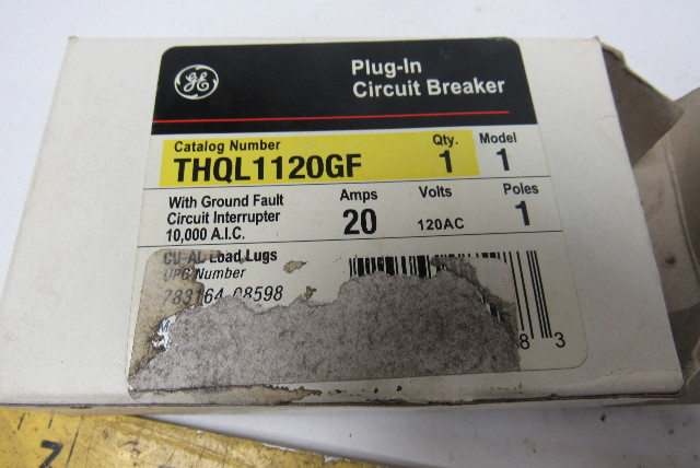 General Electric THQL1120GF Model 1 20A 1 Pole Plug In Circuit Breaker ...