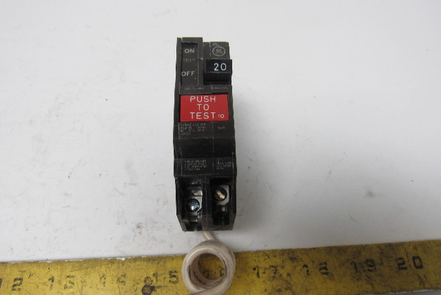 General Electric THQL1120GF Model 1 20A 1 Pole Plug In Circuit Breaker ...