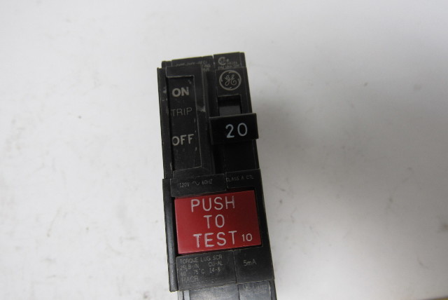 General Electric THQL1120GF Model 1 20A 1 Pole Plug In Circuit Breaker ...