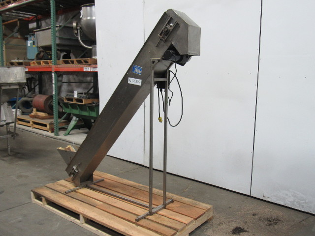 Incline Cleated Stainless Steel Small Parts Conveyor 84"x8" 115V 62 ...