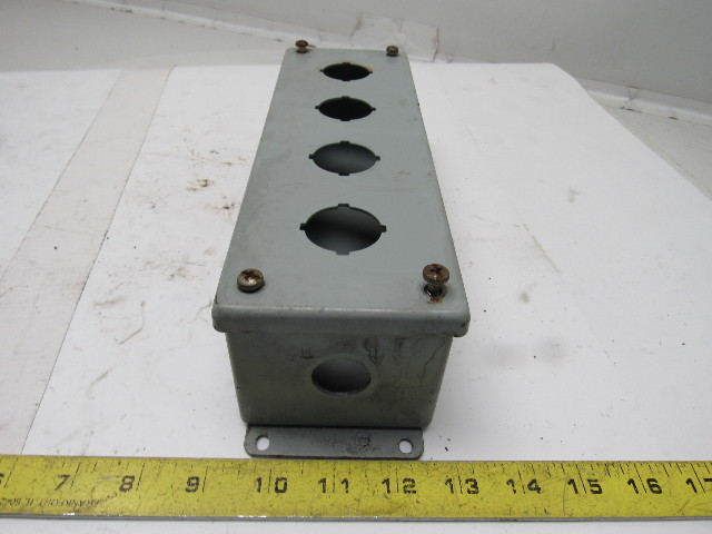 Hoffman E4PB Steel 4 Pushbutton Enclosure | Bullseye Industrial Sales