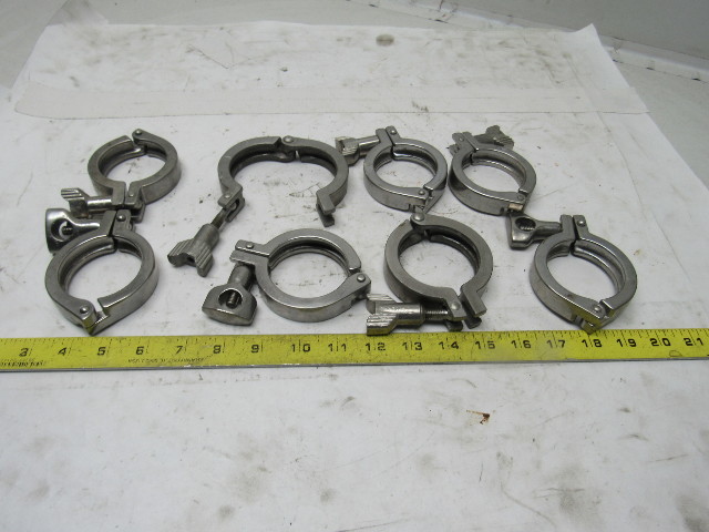 2" Stainless Steel Sanitary Split Hinged Clamp Mixed Manufacturers Lot ...