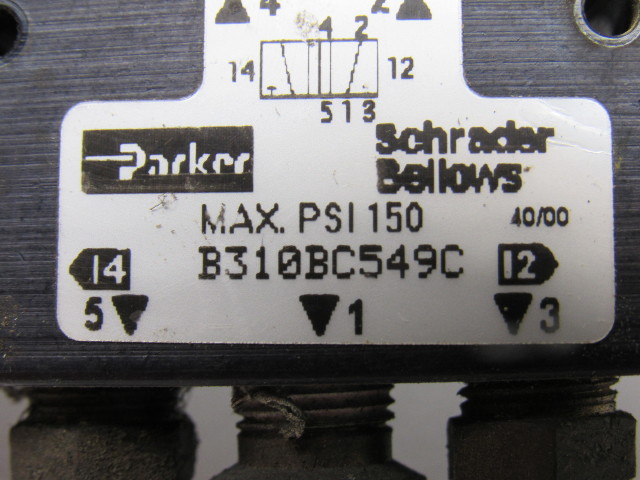 Parker B310BC549C 24V Pneumatic Air Solenoid Control Valve 1/8" NPT ...
