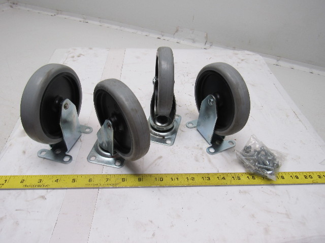 JC Faultless FG4505L30000 5 in Caster Set for Utility Cart 2 Straight 2 ...