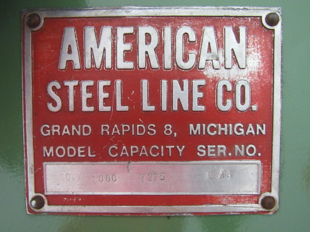 American Steel Line Model 60 50" Max Dia. Steel Uncoiler 18 Width ...