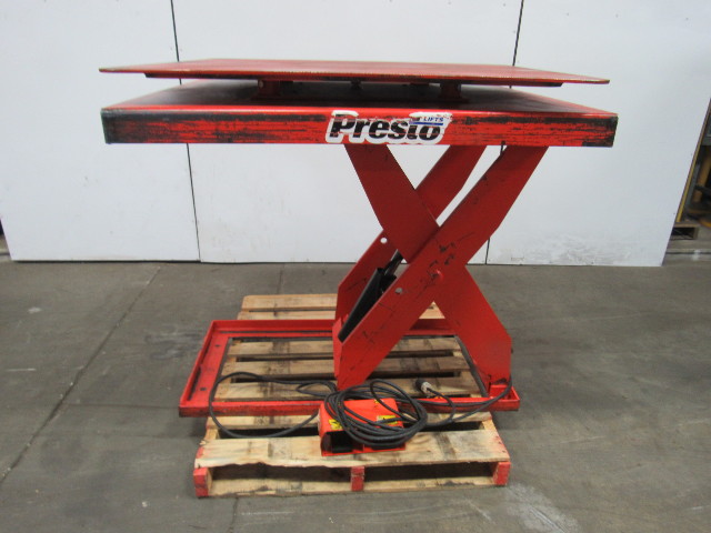 Presto 1500 LB 48"x42" Scissor Lift Turn Table 10-1/2"-46" Height 115V ...