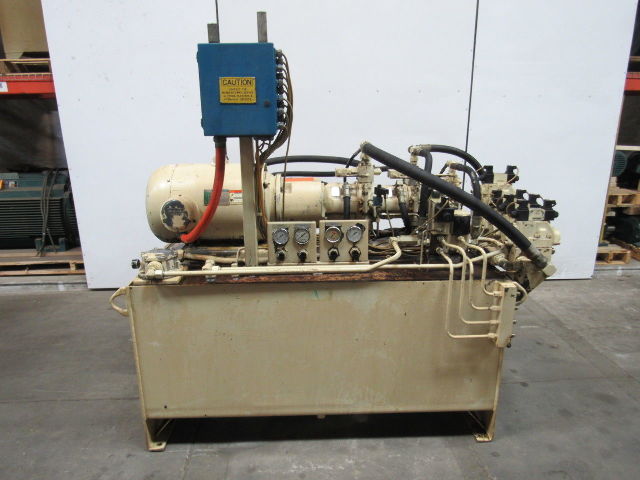 30HP 180 Gal. Hydraulic Power Unit W/Triple Stack Pumps 460V 3Ph ...