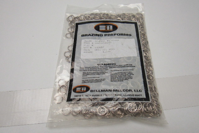 Bellman Melcor BrazeIt #5 Alloy Brazing Preform Rings 1 Lot Of 1,000 ...