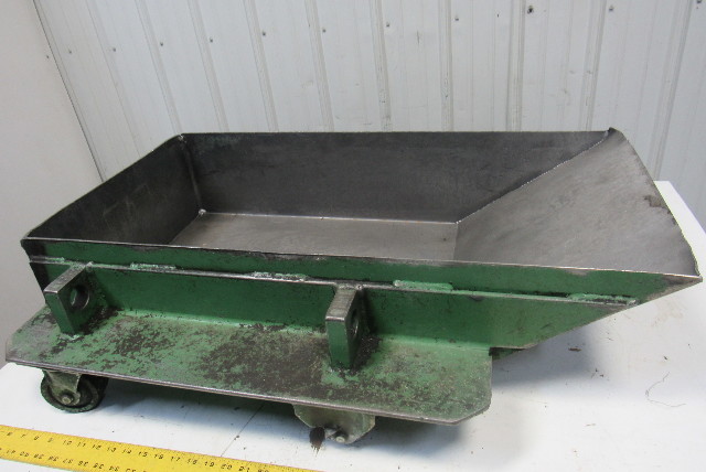 Compact Rolling Under Machine Scrap Slug Chip Hopper 18" x 35" x 8" See ...