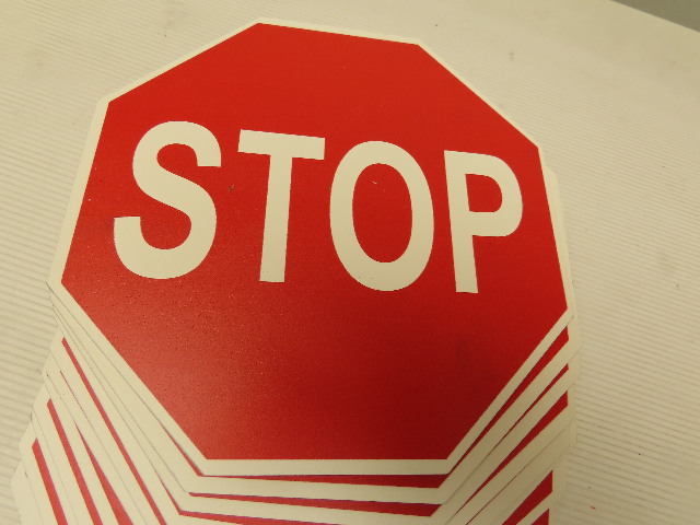 Single Sided Warehouse Factory Pedestrian Forklift Safety STOP Sign Lot ...