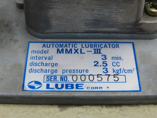 Lube MMXL-III Automatic Lubricator 100 VAC 3.5 W 50/60 HZ | Bullseye ...