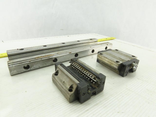NSK LS25 25mm Tall Linear Bearing Guide Rail 300mm W/ 2 Bearings ...