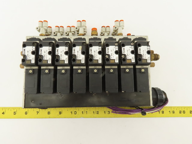 SMC NVFS2100-5FZ 4/2 Position Solenoid Valve Bank Manifold Assembly ...