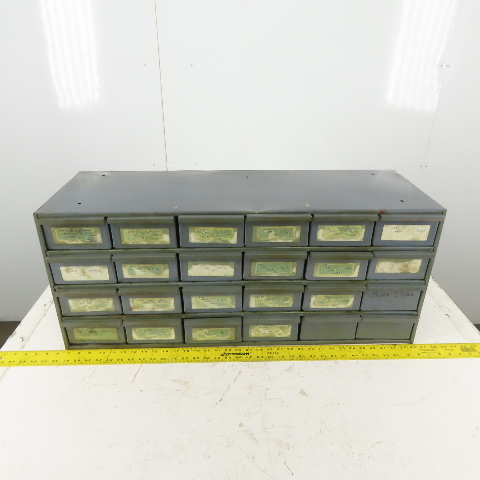 Industrial 24 Drawer Steel Small Parts Bin Cabinet 33-3/4"Lx11-3/4"Dx14 ...