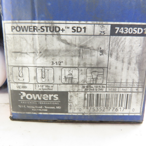 Powers Fasteners 5/8" x 3-1/2" Sleeve Wedge Concrete Anchor Lot Of 20 ...