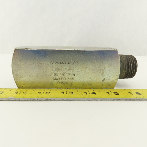 Stauff RV-20-7-N 1" Hydraulic Check Valve 7250 PSI | Bullseye ...