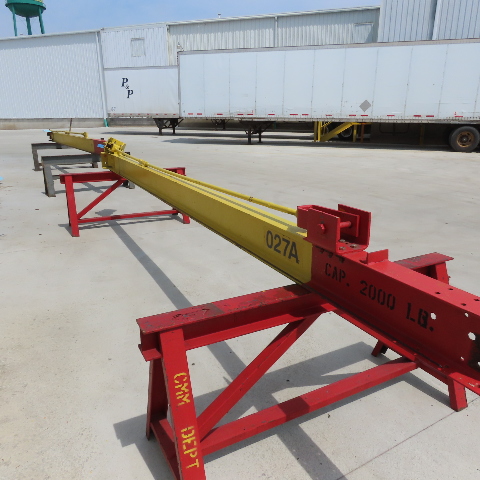 2000Lb (1Ton) Cap. Wall-Mount Overbraced Tie-Rod Jib Crane 196" Swing ...
