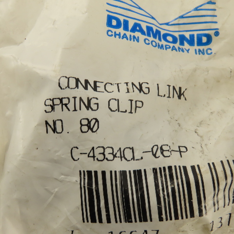 Diamond No 80 ANSI #80 Roller Chain Connecting Link Spring Clip Lot Of ...