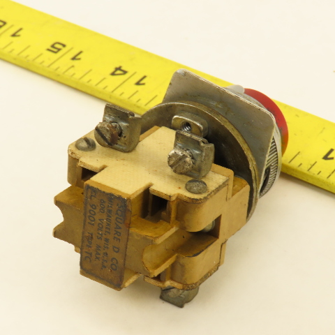 Square D CL 9001 Type TC 600V Vintage Push Button Switch Red | Bullseye ...
