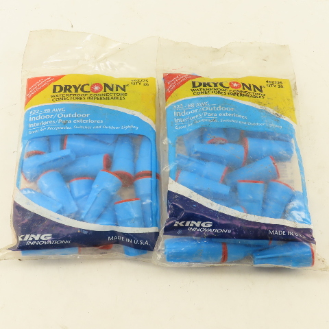 King Innovation 62225 Indoor/Outdoor Waterproof Wire Nut #22-#8 AWG Lot ...