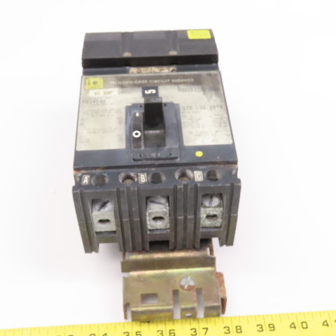 Square D FA34040 40A Molded Case Circuit Breaker 480V 250VDC 3 Pole ...