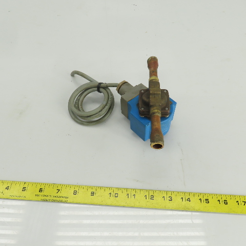 Danfoss 018F6857 Solenoid Coil Valve 24VDC W/1/2" ID Copper Sweat Valve ...
