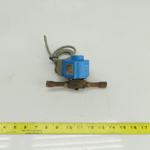 Danfoss 018F6857 Solenoid Coil Valve 24VDC W/1/2" ID Copper Sweat Valve ...
