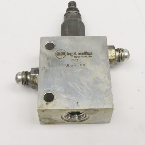 Sun Hydraulics ECI Aluminum Block Manifold 90° Flow 4 Port W/ Cartridge ...