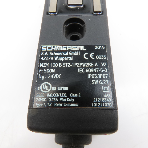 Schmersal MZM 100 B ST2-1P2PW2RE-A 24VDC Solenoid Interlock | Bullseye ...