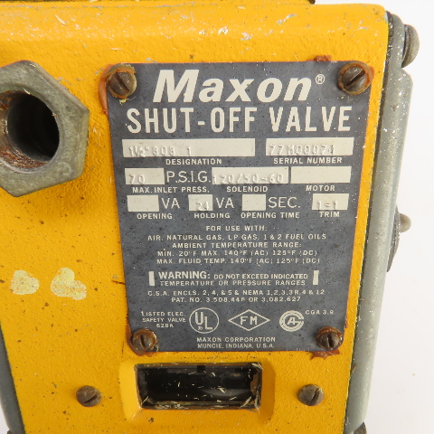Maxon 1-1/2" 808 1 125 PSIG 1" NPT Gas Electromechanical Shut-Off Valve ...