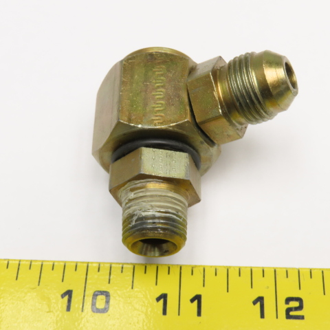 3/8" NPT x 1/2" JIC Male Hydraulic Rotary Swivel 90° Elbow | Bullseye ...