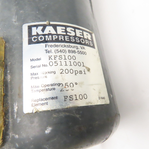 Kaeser KFS100 1" NPT 3 Stage Compressed Air Particulate Filter Assembly ...
