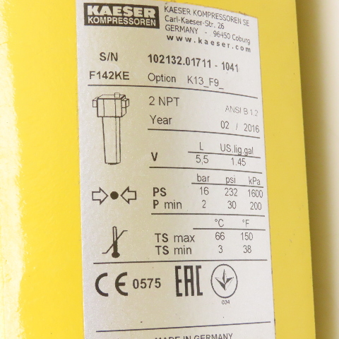 Kaeser F142KE 2" NPT 3 Stage Coalescing Particulate Filter Assembly ...