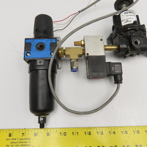Dematic 04300-90133 1/2" NPT 2 Stage Air Pressure Regulator Filter W ...