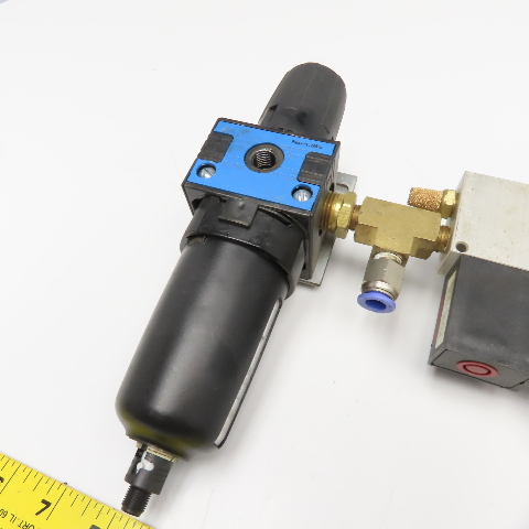 Dematic 04300-90133 1/2" NPT 2 Stage Air Pressure Regulator Filter W ...