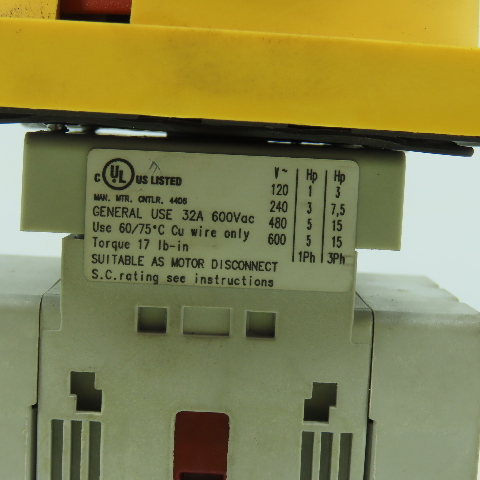 Allen Bradley 194E-E32-1753 Ser B 32A Door Mount Disconnect Load Switch ...